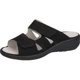 Waldl&auml;ufer WALDL&Auml;UFER Damen Pantolette "HERIA", Gr. 5,5, schwarz, Nubukleder, unifarben, Schuhe, Sommerschuh, Komfortschuh, Hausschuh in Weite H, mit
