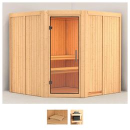 Karibu Sauna &raquo;Jarin&laquo; Set, ohne Ofen beige ohne Ofen, (ohne Ofen)