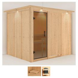 Karibu Sauna &raquo;Gitte&laquo; Set, ohne Ofen beige ohne Ofen, (ohne Ofen)