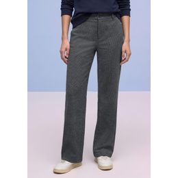 Street One Damen Stoffhoseshadowed navy, Gr. 44, unifarben, Stoff, 66% Polyester, 23% Viskose, 6% Elasthan, 5% Polyamid, Hosen, High Waist