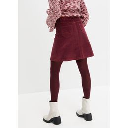 bonprix Damen Cordrock "Stretch-Cordrock mit Knopfleiste", rot, Gr. 54, unifarben, Cord, Obermaterial: 98% Baumwolle, 2% Elasthan, R&ouml;cke, aus