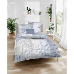 Kaeppel Bettw&auml;sche &raquo;Supreme&laquo; 3 Stk. mit graphischem Print grau Mako-Satin, Obermaterial: 100% Baumwolle B/L: 200cm x 200cm, 1 Stk., 2 Stk., Mako-Satin, B/L: 