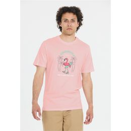 CRUZ Herren T-Shirt "Ankara", rosa, Gr. M, bedruckt, 100% Baumwolle, Shirts, aus reiner Baumwolle mit Feel-Good-Print