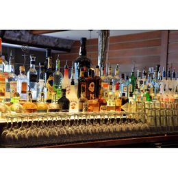 papermoon Fototapete &raquo;BAR-NEW YORK CITY BISTRO WEINFLASCHEN VINTAGE PUB DEKO&laquo; bunt Vlies B/L: 4,5m x 2,8m, Bahnen: 9 Stk.