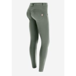 Freddy Damen Leggings "WRUP4 SUPERSKINNY"salbei, Gr. M, unifarben, Jersey, Obermaterial: 81% Baumwolle, 19% Elasthan, Hosen, mit Lifting & Shaping