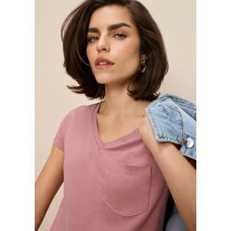 Tamaris Damen T-Shirt "aus angenehmer Viskosemischung"rosa, Basic, Gr. 46, unifarben, Jersey, Obermaterial: 95% Viskose, 5% Elasthan, Shirts, l&auml;ssige