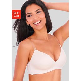 Damen Bralette-BH, NUANCE BY LASCANA, Gr. 75, beige, Microtouch, Obermaterial: 70% Polyamid, 17% Elasthan, 13% Polyester, Basic, BHs, ohne B&uuml;gel,