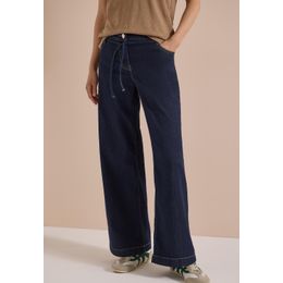 Cecil Damen Loose-fit-Jeans "Style Neele", blau, Gr. 27, unifarben, Denim/Jeans, Obermaterial: 52% Baumwolle, 38% Modal, 7% Elastomultiester, 3%