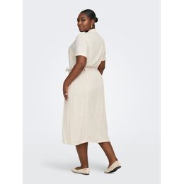 Only CARMAKOMA Damen Blusenkleid "CARSIESTA SS LIN BL SHIRT DRESS PNT NOOS", beige, Gr. 54, unifarben, Web, Obermaterial: 80% Viskose, 20% Leinen,