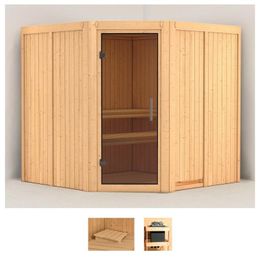 Karibu Sauna &raquo;Jarin&laquo; Set, ohne Ofen beige ohne Ofen, (ohne Ofen)