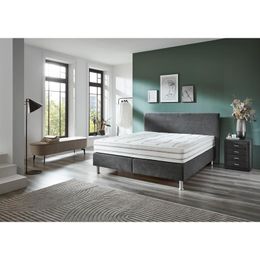 Die PlanBar Boxspringbett &raquo;OC-ON23148&laquo; inkl. Wendematratzen u. Bonellfederkern Unterbau, 160/180x200cm grau 100% Polyester Polyester Wendematratze H2/