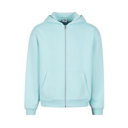 Urban Classics Herren Strickpullover "Urban Classics Fluffy Zip Cardigan", blau, Gr. XL, unifarben, 70% Baumwolle, 30% Polyester, Pullover