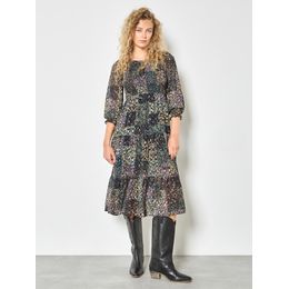 Apricot Damen Midikleid "Midikleid", gr&uuml;n, Gr. 34, gemustert, gewebt, Obermaterial: 100% Polyester PES., Kleider, mit Ikat-Muster