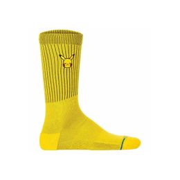 Stance Herren Kurzsocken "Socken PIKACHU CREW 1er Pack", Gr. 38, gelb, Obermaterial: 76% Baumwolle CO. 17% Polyester PES. 4% Nylon NY. 3% Elasthan