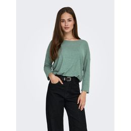 Only Damen 3/4-Arm-Shirt "ONLGLAMOUR 3/4 TOP JRS NOOS", gr&uuml;n, Gr. XL, meliert, Single Jersey, Obermaterial: 65% Polyester, 30% Viskose, 5% Elasthan,