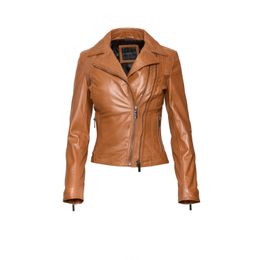 Bugatti Damen Lederjacke "BULady-135", braun, Gr. 38, uni, Obermaterial: 100% Lammleder LEL. Futter: 100% Polyester PES. 100% Polyester PES., Jacken,