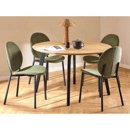 ACTONA GROUP Esszimmer-Set &raquo;Essgruppe, Speisetisch mit Wohnzimmerst&uuml;hlen&laquo; Set, 1x Tisch + 4x St&uuml;hle, 5 Stk. tlg. schwarz Polyester B/H/T: 120cmcm x 