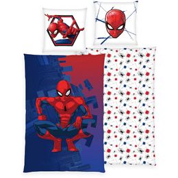 Spiderman Bettw&auml;sche &raquo;&laquo; 2 Stk. mit coolem Motiv bunt Renforc&eacute;, Obermaterial: 100% Baumwolle B/L: 135cm x 200cm, 1 Stk., 1 Stk., Renforc&eacute;, B/L: 80cm x 80cm, 2 