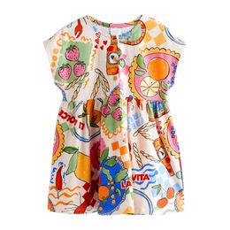 next Dress girl size 110 Light blue / Orange / Red / White