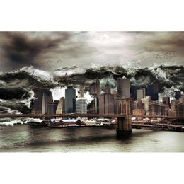 papermoon Fototapete &raquo;Tsuname vor New York&laquo; bunt Vlies B/L: 2m x 1,49m, Bahnen: 4 Stk.