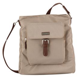 Tom Tailor Damen Tom Tailor Hobo &raquo;Rina&laquo; aus leichtgewichtigem Nylon und aufw&auml;ndig gewebten Gurtband beige B/H/T: 25cm x 27,5cm x 7cm