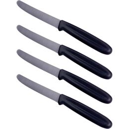 GSD HAUSHALTSGER&Auml;TE Tafelmesser mit Wellenschliff schwarz Stahl 4 Stk.