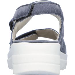 Waldl&auml;ufer WALDL&Auml;UFER Damen Keilsandalette "H-IZZY", Gr. 7, grau, Nubukleder, unifarben, Schuhe, Sommerschuh, Sandale, Bequemschuh mit Klettverschl&uuml;ssen, H-Weite