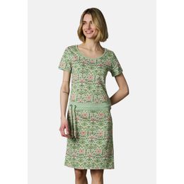 Ragwear Damen Minikleid "Baomi Print YOUMODO"gr&uuml;n, Gr. S, Sweatware, Material: 100% Baumwolle, Kleider, Gemustertes kurzes Sommerkleid mit