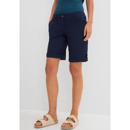 bonprix Damen bonprix Bermudas &raquo;Stretch Bermuda&laquo; mit krempelbaren Beinen, Regular Fit blau 38, N-Gr