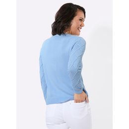 Casual Looks Damen Strickpullover "U-Boot-Pullover"eisblau, Gr. 40, unifarben, 100% Baumwolle, Pullover
