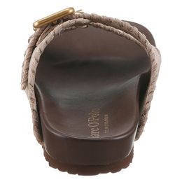 Marc O'Polo MARC O'POLO Damen Pantolette "Floria", Gr. 36sand, Veloursleder, unifarben, Schuhe, Sommerschuh, Hausschuh, Strandschuh mit Ziern&auml;hten