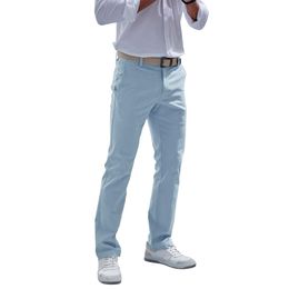 John Devin Herren Chinohose "Regular-fit, lange Oxford Hose", blau, Gr. 32, unifarben, Web, Obermaterial: 98% Baumwolle, 2% Elasthan, Hosen, aus