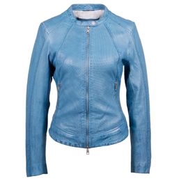 Freaky Nation Damen Lederjacke "Summer Miss Tula-FN"blau, Gr. S, Oberstoff: 100% Leder. Futter: 100% Baumwolle, Jacken