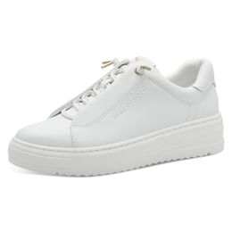 Marco Tozzi Damen Slip-On Sneaker, Gr. 41, wei&szlig;, Lederimitat, unifarben, Schuhe, Freizeitschuh, Halbschuh, Schn&uuml;rschuh mit seitlichem Logoschriftzug
