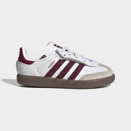 M&auml;dchen Sneaker "SAMBA OG COMFORT CLOSURE ELASTIC LACE", adidas originals, Gr. 24cloud wei&szlig;, maroon, gum5, Leder, Synthetik, Schuhe, f&uuml;r Kinder