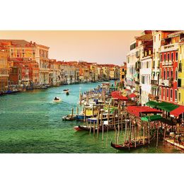 papermoon Fototapete &raquo;VENEDIG-INSEL ALT STADT RETRO VINTAGE MEER STRAND KANAL&laquo; bunt Vlies B/L: 3m x 2,23m, Bahnen: 6 Stk.