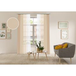 OTTO home Gardine &raquo;Nivva&laquo; Kr&auml;uselband 2 Stk. tlg. Transparent, Kr&auml;uselband, Pflegeleicht, 2er Set beige Polyester 245cm, Kr&auml;uselband, 140cm