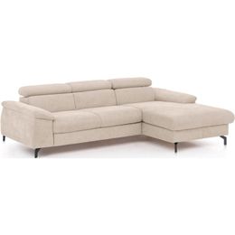COTTA Ecksofa &raquo;Kitty L-Form, B: 242 cm&laquo; mit Kopfteilverstellung, optional Schlaffunktion & Bettkasten Microfaser (100% Polyester);Flachgewebe (100% 