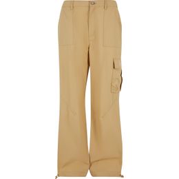 Karl Kani Damen Cargohose "Karl Kani Damen Small Signature Washed Cargo Pants", beige, Gr. XXS, unifarben, 100% Baumwolle, Hosen