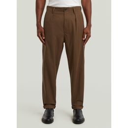 G-Star Raw G-STAR Herren Chinohose "Pleated Chino Relaxed Tapered", braun, Gr. 29, Obermaterial: 98% Baumwolle, 2% Elasthan, Hosen