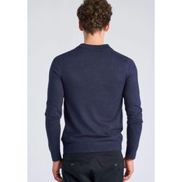 LINDBERGH Herren Strickpullover "Strickpullover Slim Fit", blau, Gr. M, Obermaterial: 80% Viskose, 20% Nylon, Pullover