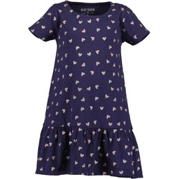 Blue Seven M&auml;dchen Jerseykleid, lila, Gr. 122, bedruckt, Jersey, Obermaterial: 100% Baumwolle, Kleider