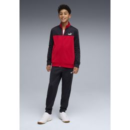 Puma M&auml;dchen Trainingsanzug "POLY COLORBLOCK SUIT B", rot, Gr. 164, Trikot, Obermaterial: 100% Polyester, Sportanz&uuml;ge, ohne Kapuze