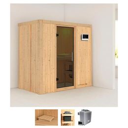 Karibu Sauna &raquo;Vada&laquo; Set, Ofen 9 KW externe Strg easy beige Saunaofen, externe Steuerung, 9 kW