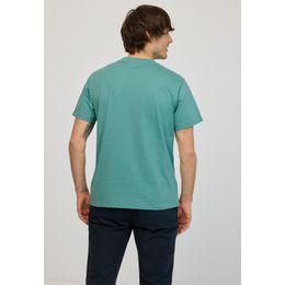 Street One MEN Herren T-Shirt, gr&uuml;n, Gr. S, bedruckt, Web, 100% Baumwolle, Shirts, Rundhalsausschnitt