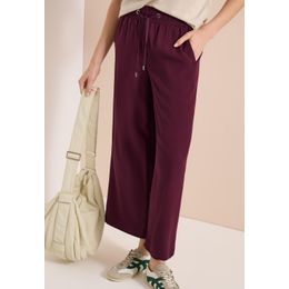 Cecil Damen Culotte, lila, Gr. XL, unifarben, Stoff, 100% Viskose, Hosen, High Waist