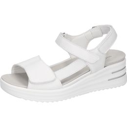 Waldl&auml;ufer WALDL&Auml;UFER Damen Keilsandalette "H-DINA", Gr. 6,5, wei&szlig;, Nubukleder, unifarben, Schuhe, Sandale, Klettschuh, Sommerschuh in Komfortweite H (= sehr