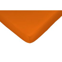 CASATEX Spannbettlaken &raquo;Jerry&laquo; komfortables &Uuml;berziehen durch hohe Elastizit&auml;t orange Jersey, Obermaterial: 100% Baumwolle 1 Stk., Jersey, 90-100x190-