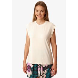 Schiesser Damen Pyjamaoberteil "Mix + Relax", Gr. 48104, wei&szlig;, Single Jersey, Obermaterial: 95% Modal, 5% Elasthan, Shirts, mit Rundhalsausschnitt,