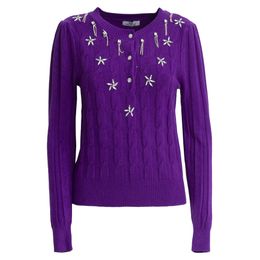 Influencer Pullover Damen Gr&ouml;&szlig;e S schwarz / transparent